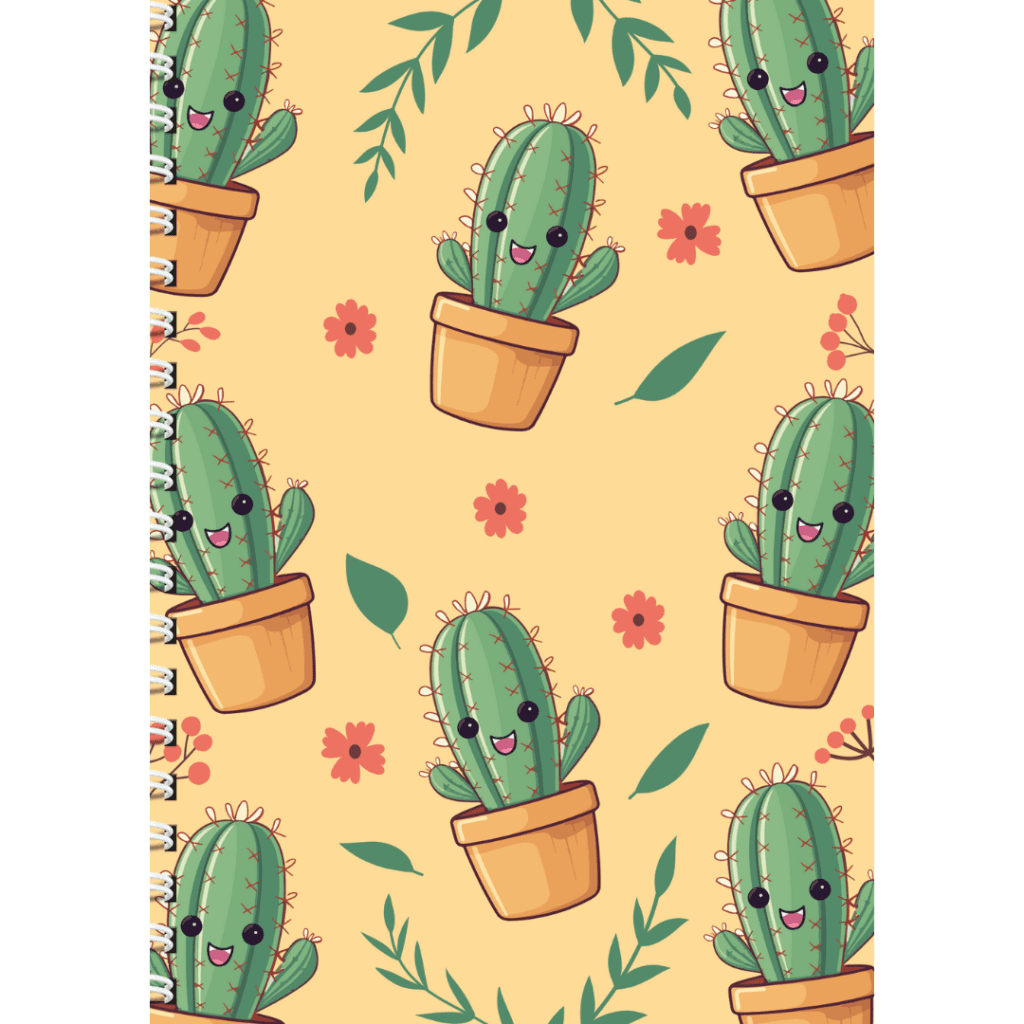Cute Cactus Register Notebook (A4)