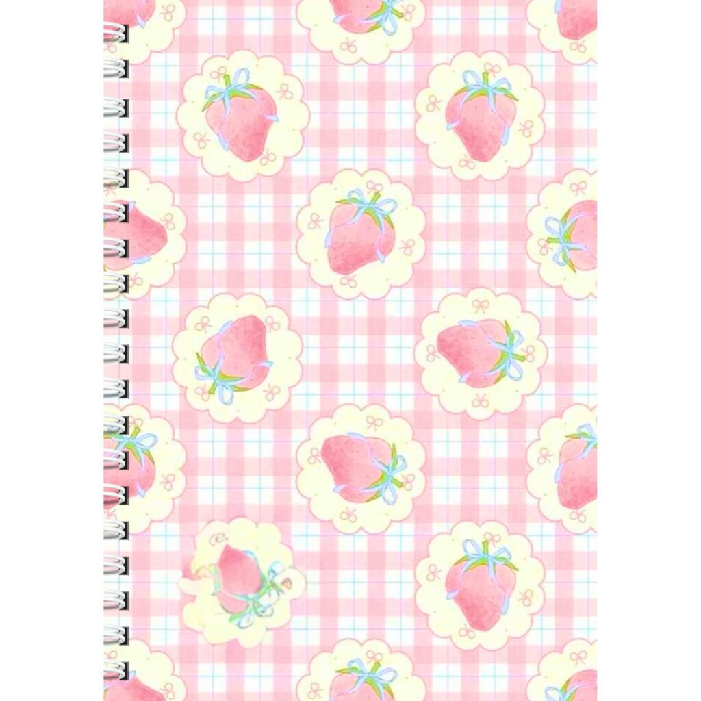 Strawberry Pattern Diary Notebook (A5)| Strawberry Pattern Diary ...